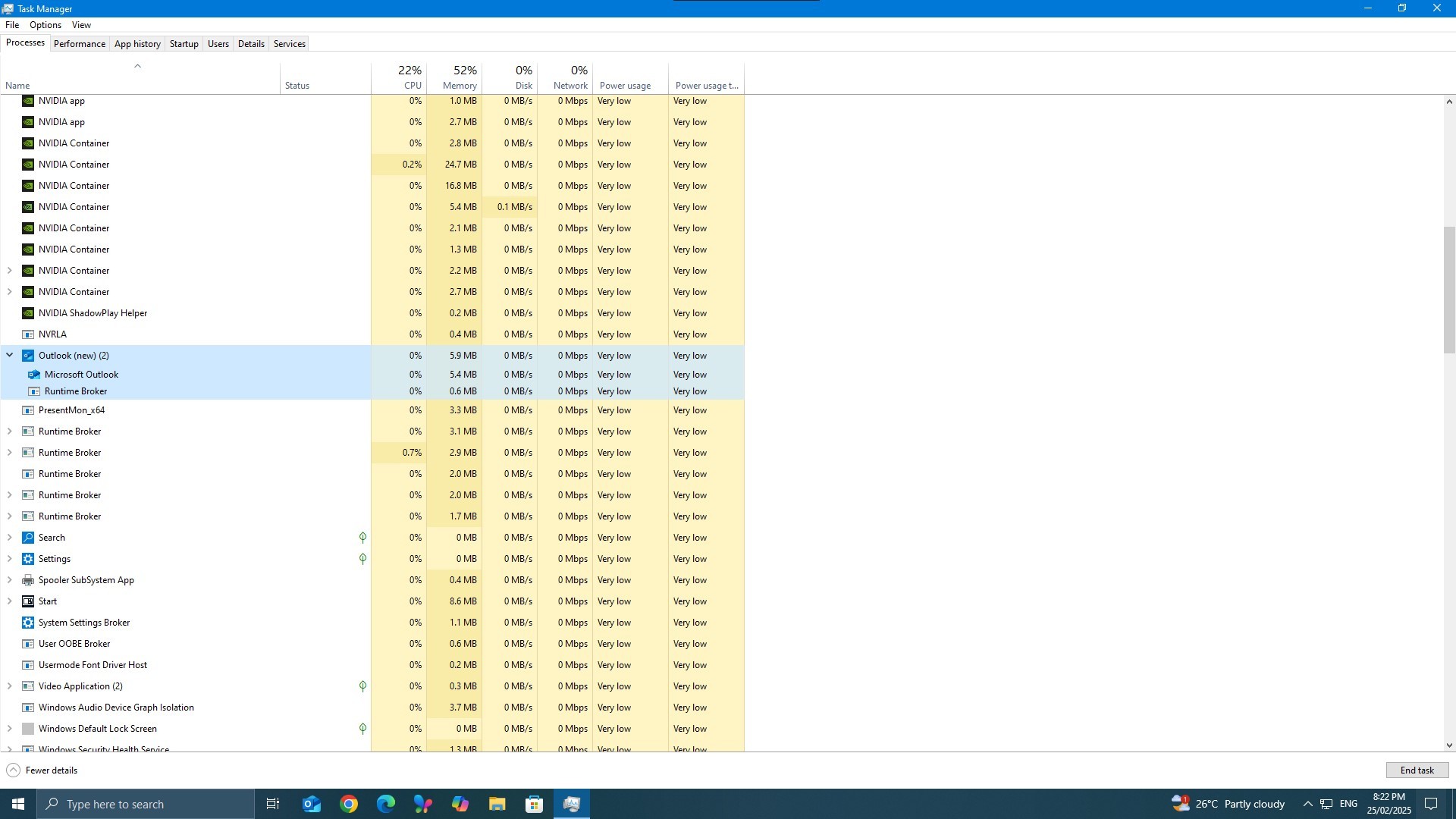 ISSUE : OUTLOOK (NEW) HANGING in TASK MANAGER/PROCESSES after closing it on DESKTOP preventing ...