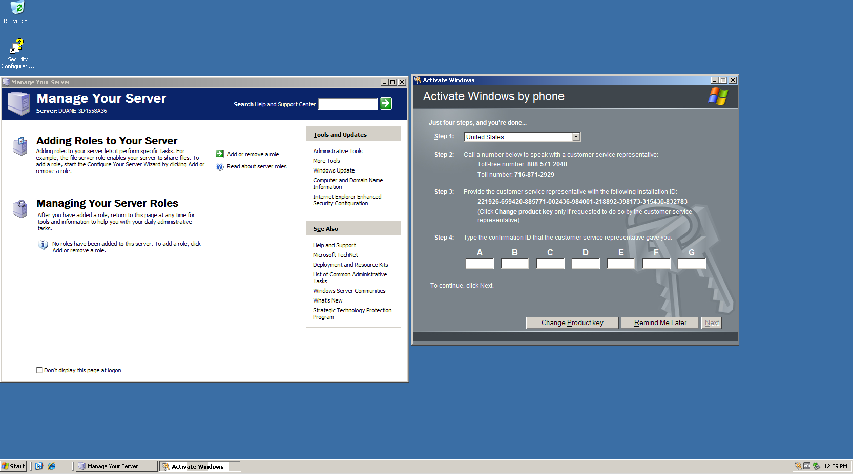 Activating Windows Server 2003 R2 Standard x64 - Microsoft Q&A