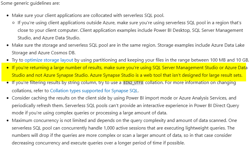 Intermittent 13807/4413 errors querying Synapse Serverless using SSMS - Microsoft Q&A