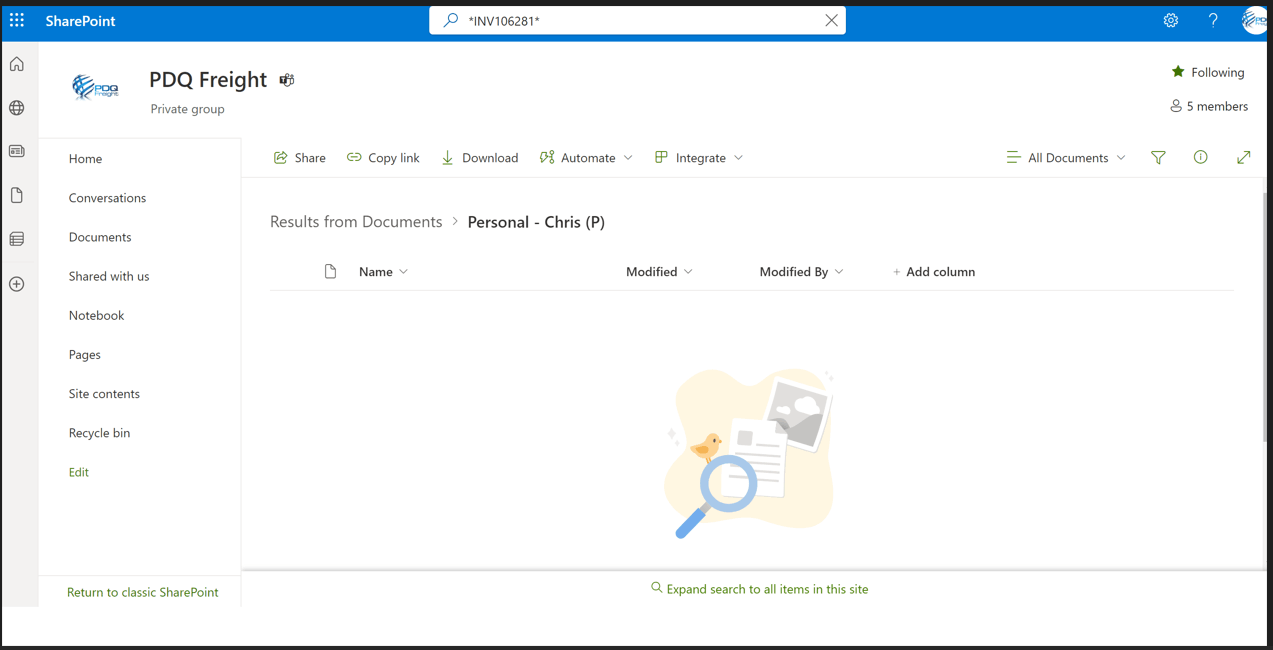 Issues with Sharepoint search for files not working - Microsoft Q&A