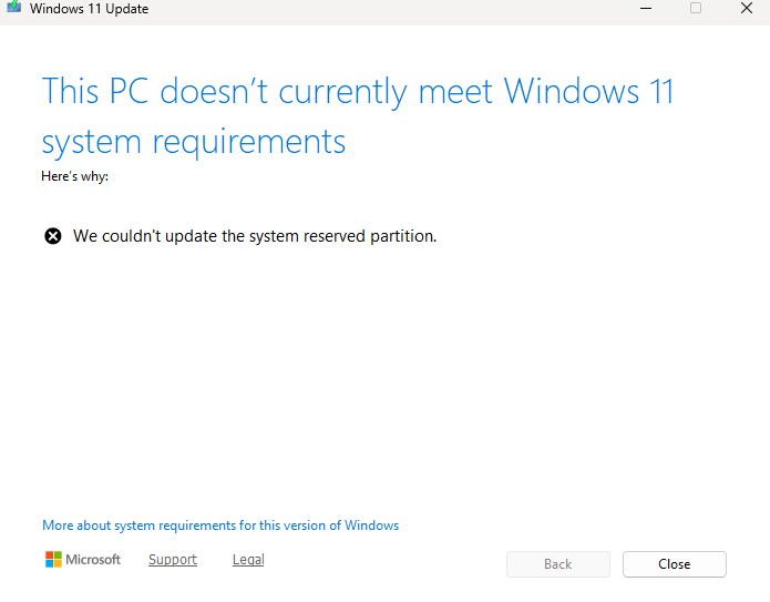 Can't update windows 11 - Microsoft Q&A