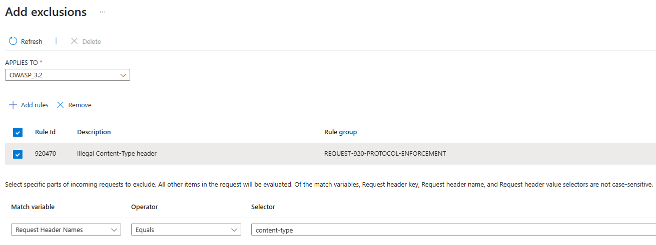 Azure WAF OWASP 920470 false positive - Microsoft Q&A