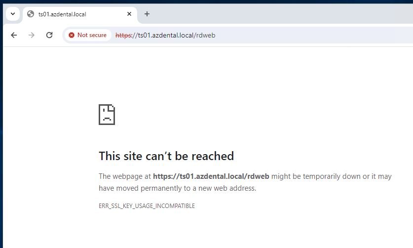 Unable to connect RDWEB after installing the RDS Server 2019 - Microsoft Q&A