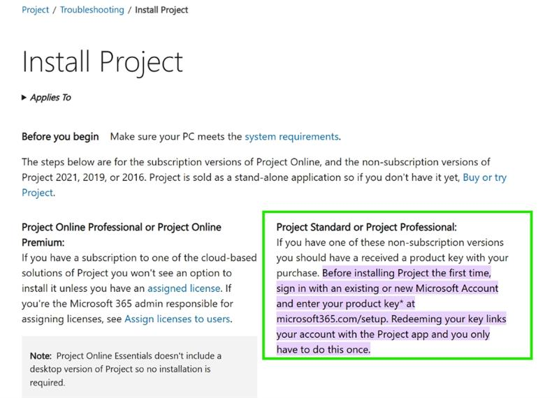I needed to install for free software tool "Project Professional 2021 ...