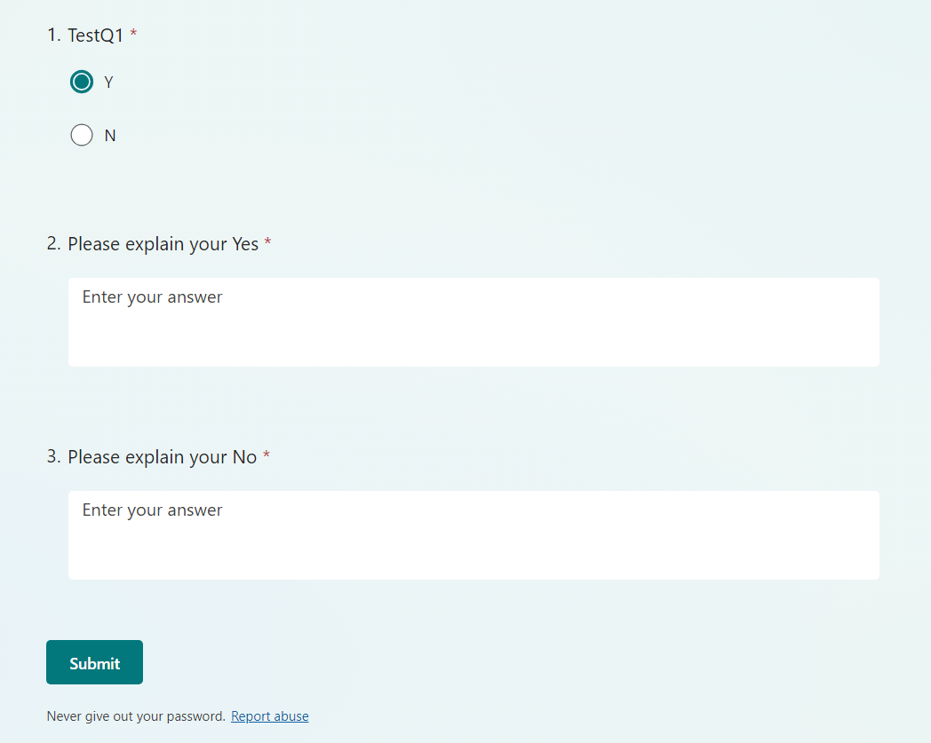 Forms Branching - Microsoft Q&A