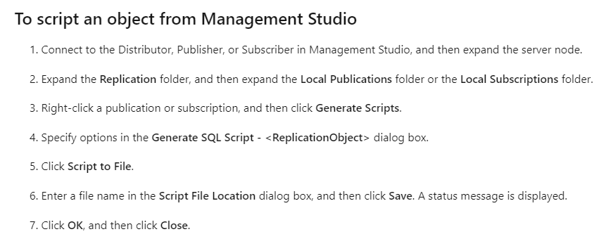 Scripting out 'Create Merge Replication' does not include 'processing_order' - Microsoft Q&A