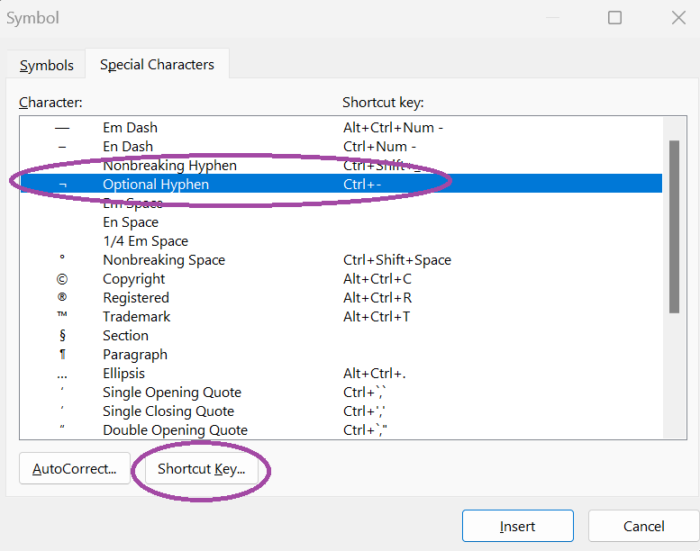 SOLVED. I have lost the Word keyboard shortcut to insert an optional hyphen - how do I get it ...