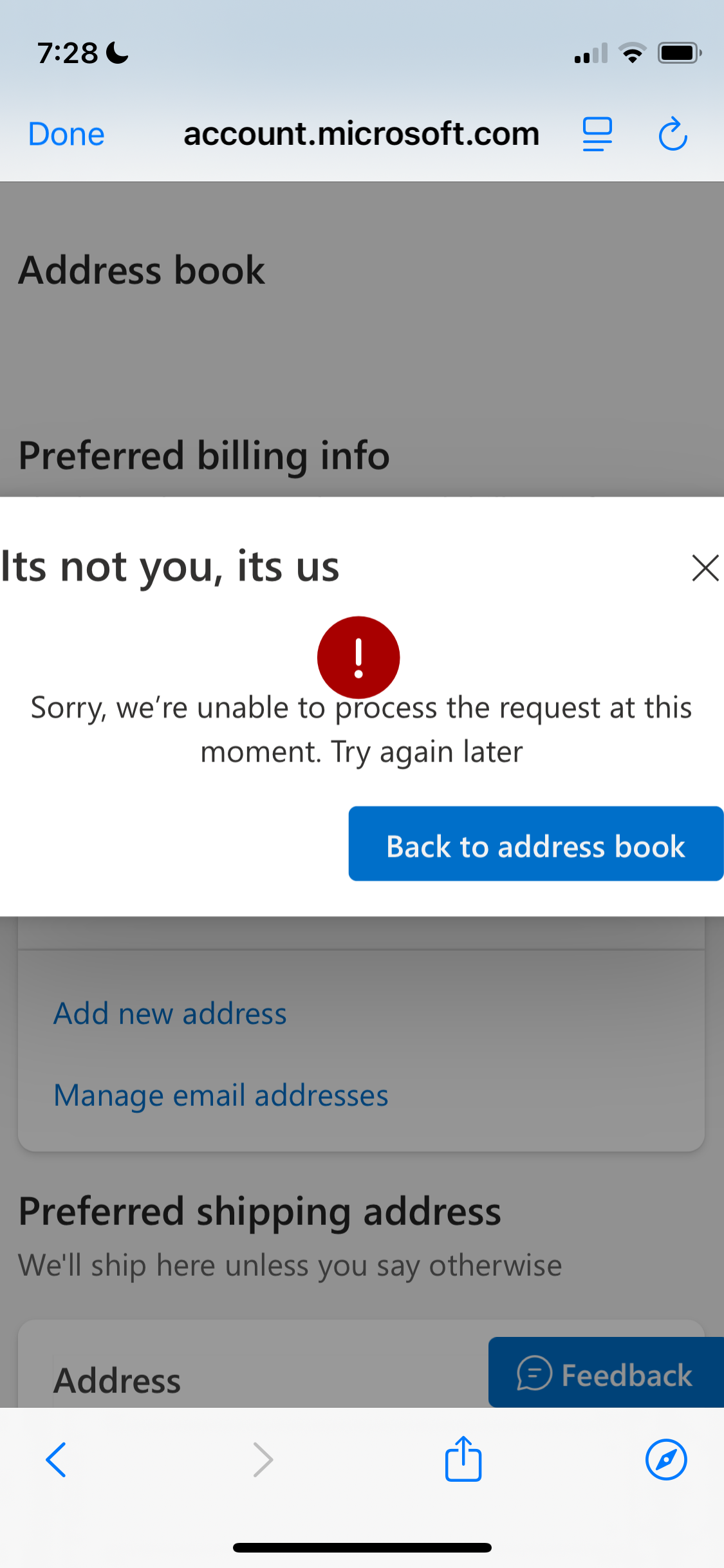 Can't enter billing address for recurring subscription payment ...