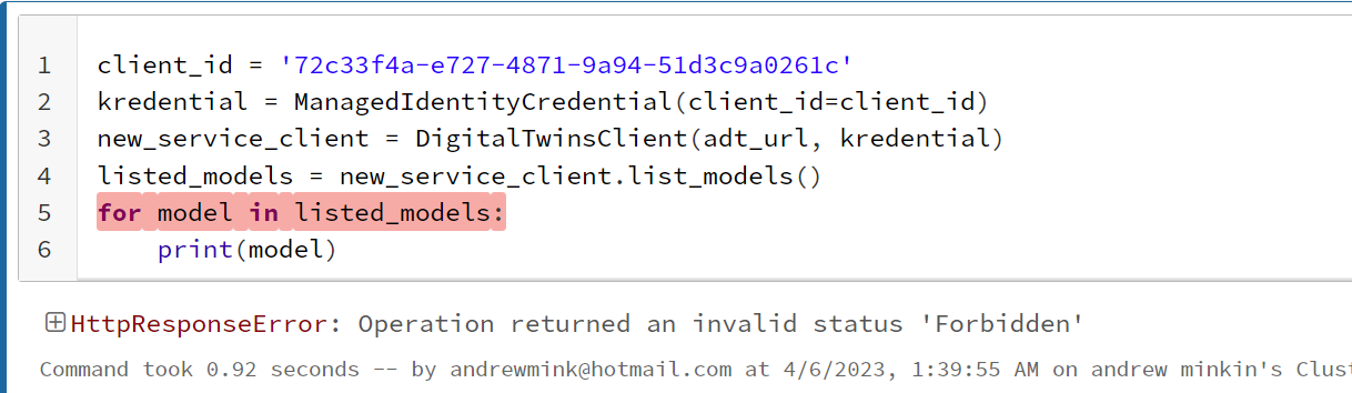 what Databricks resource needs a role assignment to connect to a ...