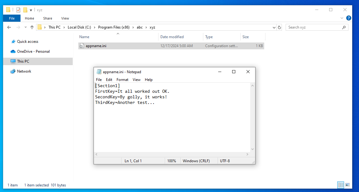 Issue while Writing\Updating .ini files using RegSetValueEx ...