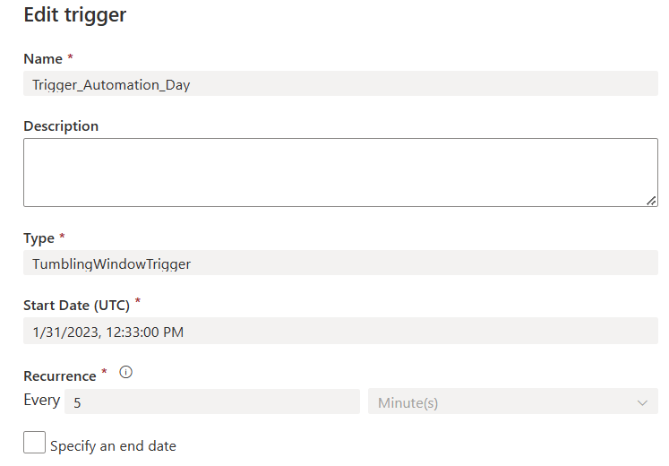 [DataFactory] - Start/Stop Tumbling Triggers does not repect recurrence - Microsoft Q&A