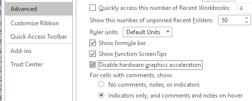 Visual Glitch in Excel - Microsoft Q&A