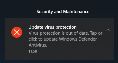 windows 10 virus and threat protection definition update failed and ...