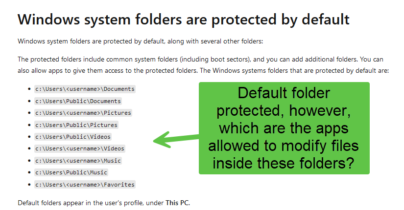 Defender for endpoint: Controlled Folder Access: Where Can I find the list of well known apps ...