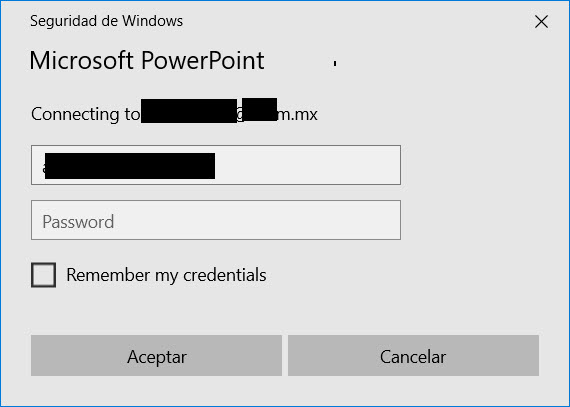 Always that I'm using powerpoint, the windows security pop up ...