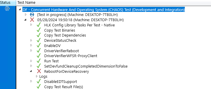 Why RebootForDeiceRecovery step fails during HLK , DF - Concurrent ...