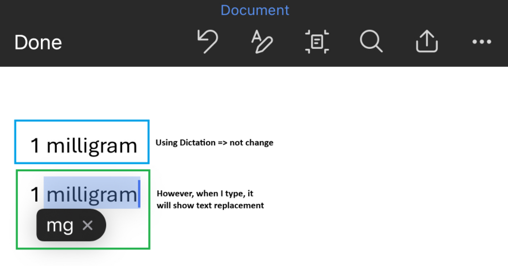 how can I change "milligrams" to mg in a OneDrive template when ...