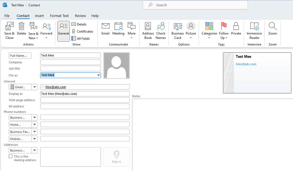 How should "File As" field be populated (if at all) for an Outlook ...
