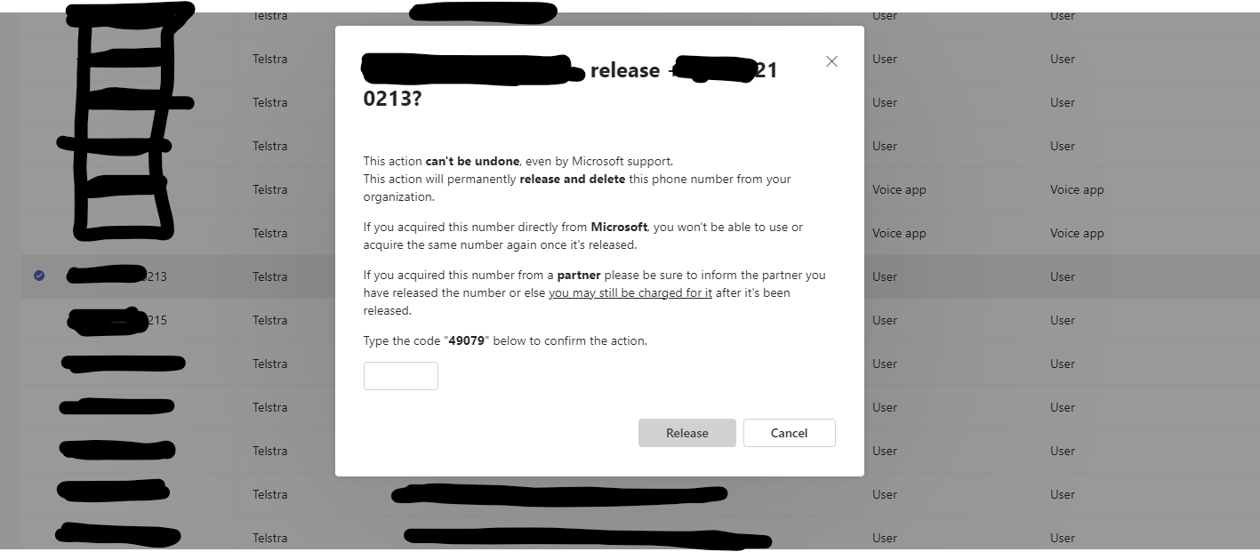 Is there a way to bulk release Operator Connect numbers within Teams ...