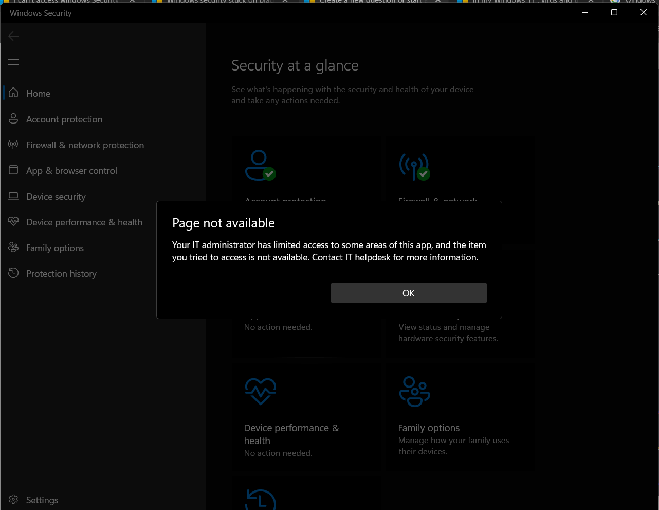 Windows 11: virus and threat protection missing from windows security ...