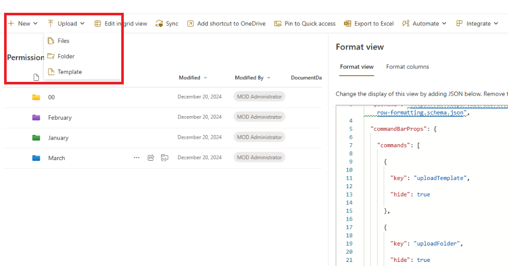 SharePoint Online - JSON Formatting of Command Bar is not working any ... SharePoint Online - JSON Formatting of Command Bar is not working any ...