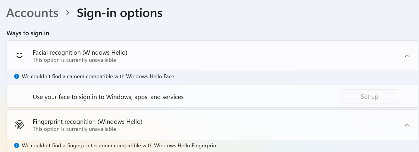 Windows 11- Fingerprint- not available - Microsoft Q&A
