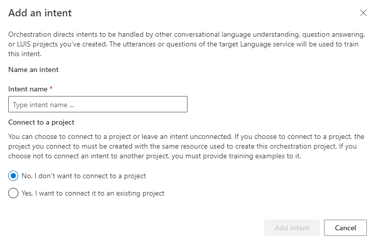 How Azure Cognitive Service Orchestration Workflow Project Redirect Request To Different Project
