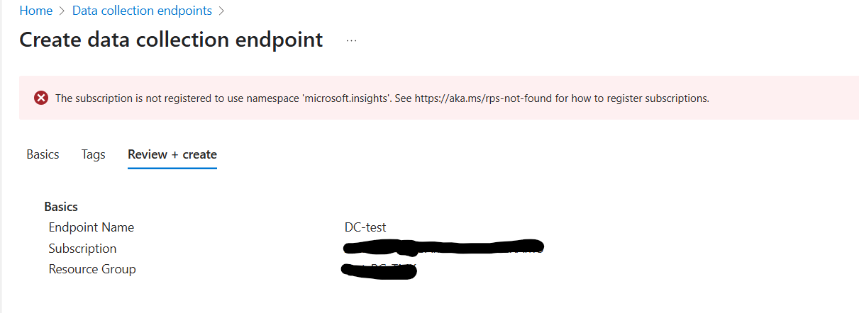 Unable to remove auto-created Data Collection Endpoint in Azure, error "AuthorizationFailed ...