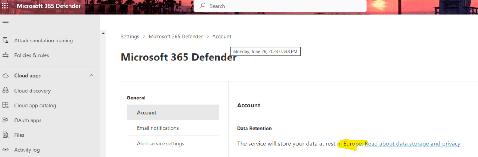 How do i know where Microsoft is saving my defender data ? - Microsoft Q&A