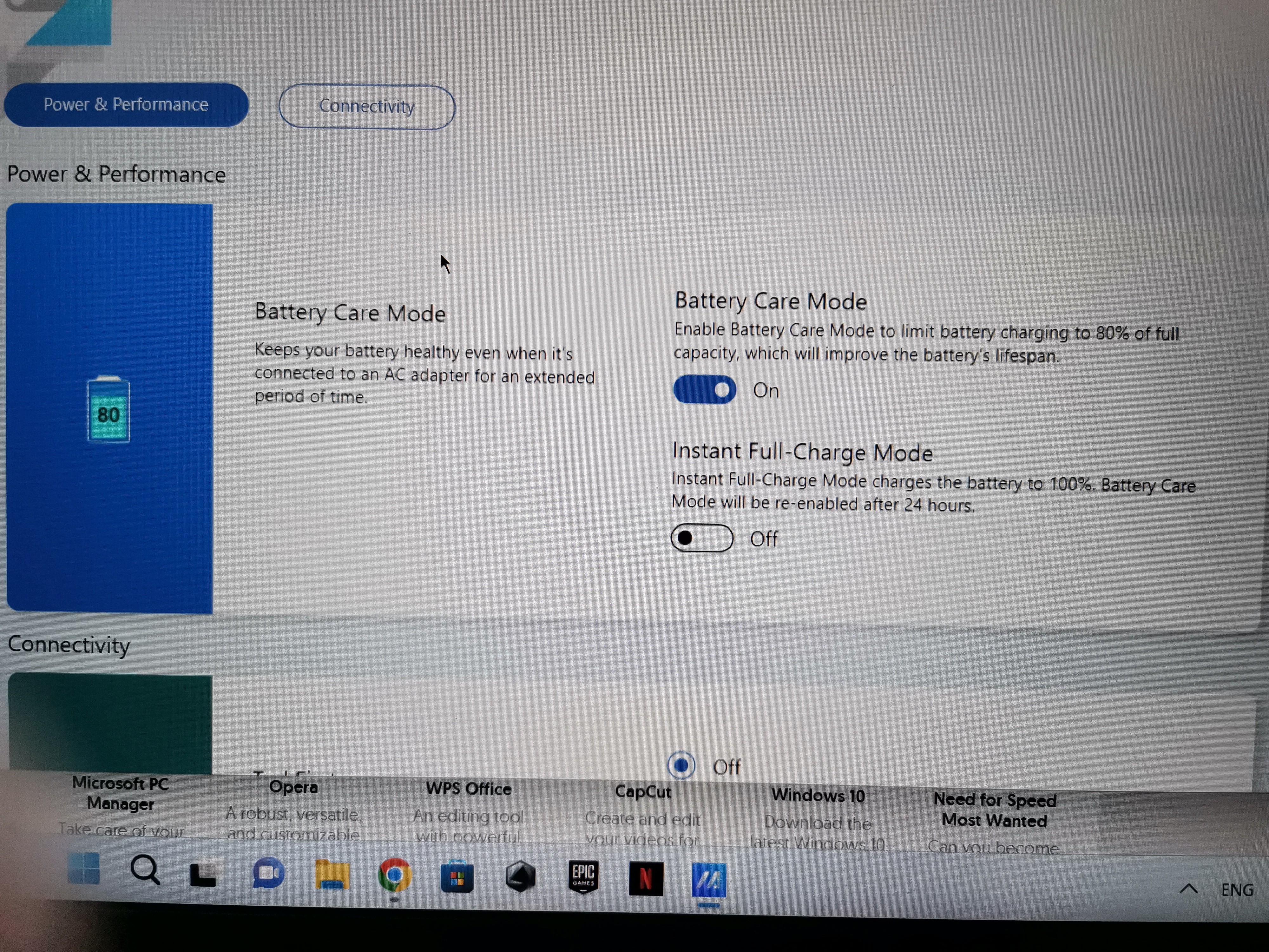 Maximum lifespan of battery in myasus app is disappeared and replaced ...
