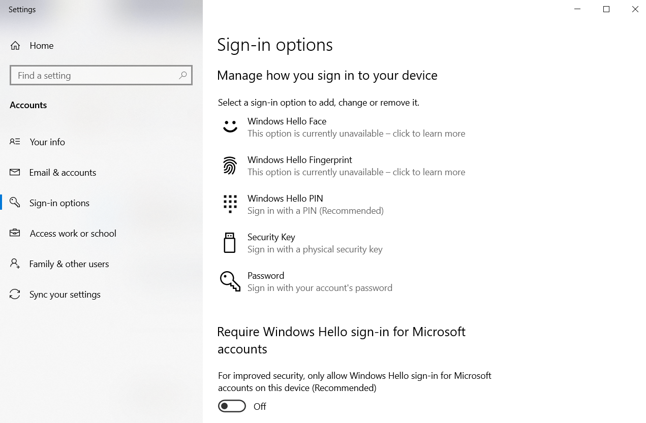 How to set up passwordless web login in Windows 10 - Microsoft Q&A