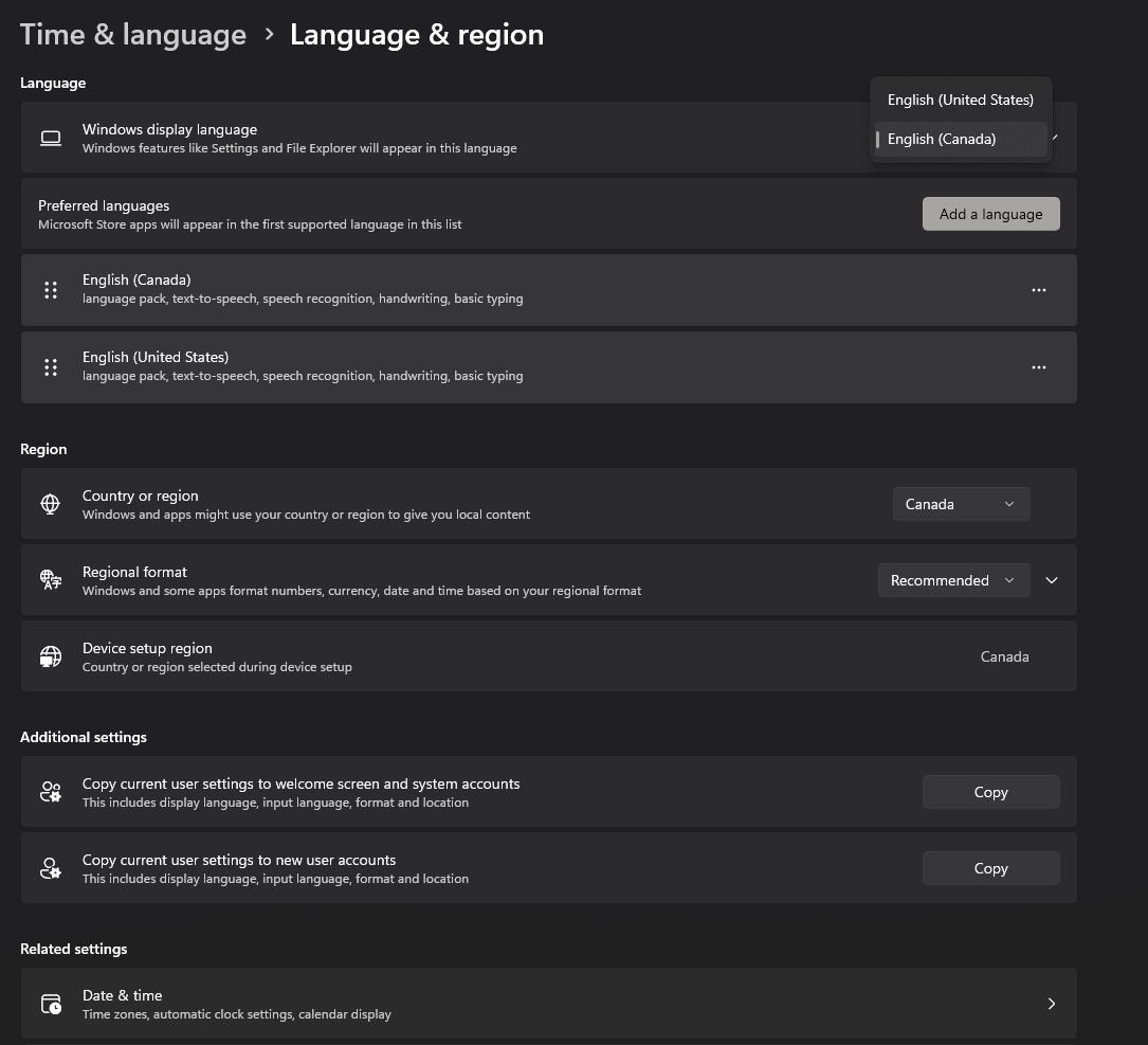 how to stop the keyboard to defaulting to English (Canada)why does my ...