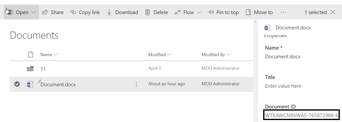 Document ID changes - Microsoft Q&A