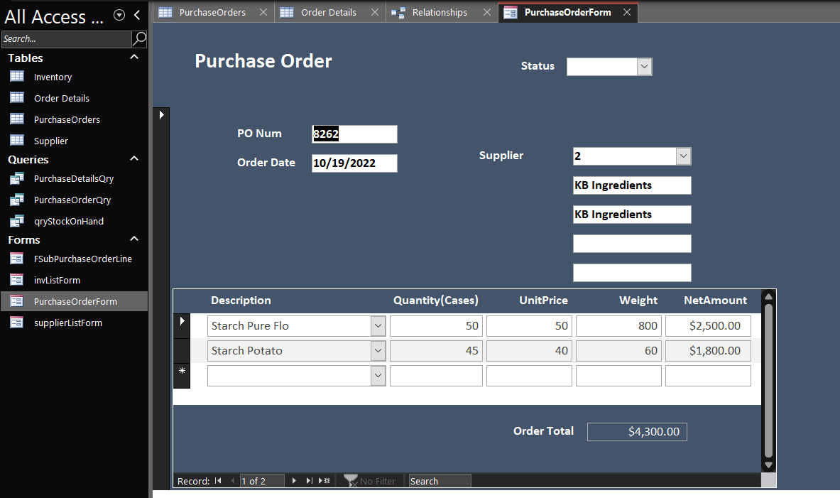 Food Manufacturing Lot Number Tracking Database - Microsoft Q&A