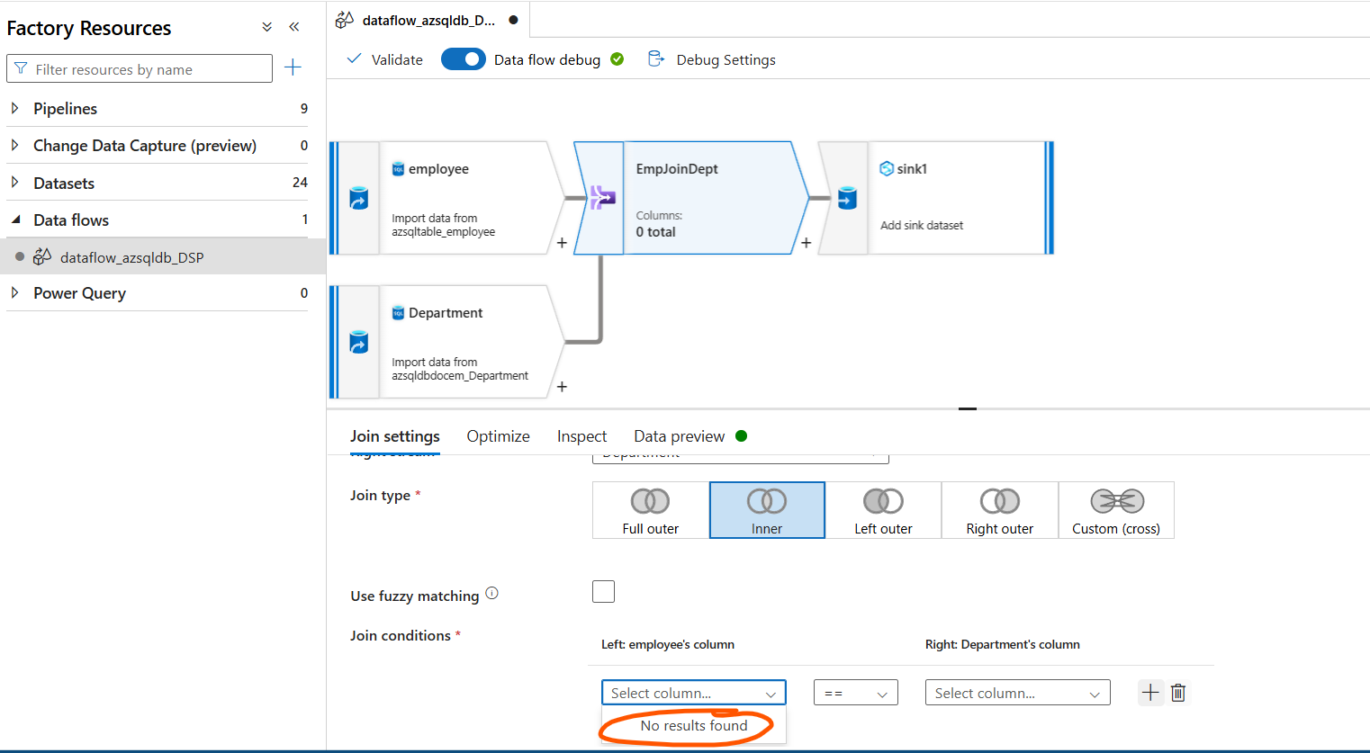 Not Able to see underline Columns for Joining in Data Flow Activity in ...