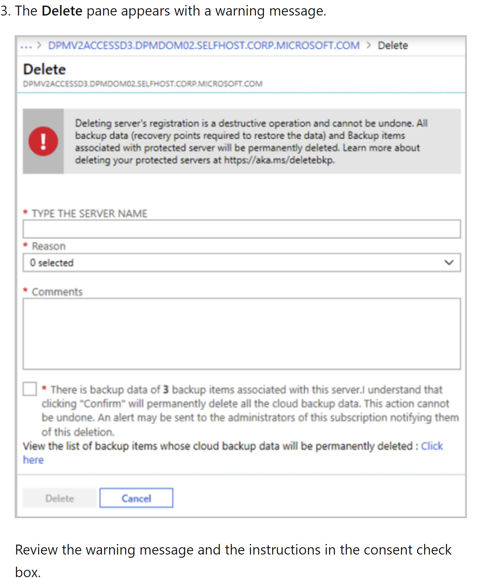 Unable to delete azure backup server protected item - Microsoft Q&A Unable to delete azure backup server protected item - Microsoft Q&A