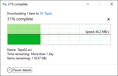 How do I download large files (~12.5 GB) from OneDrive to my PC ...