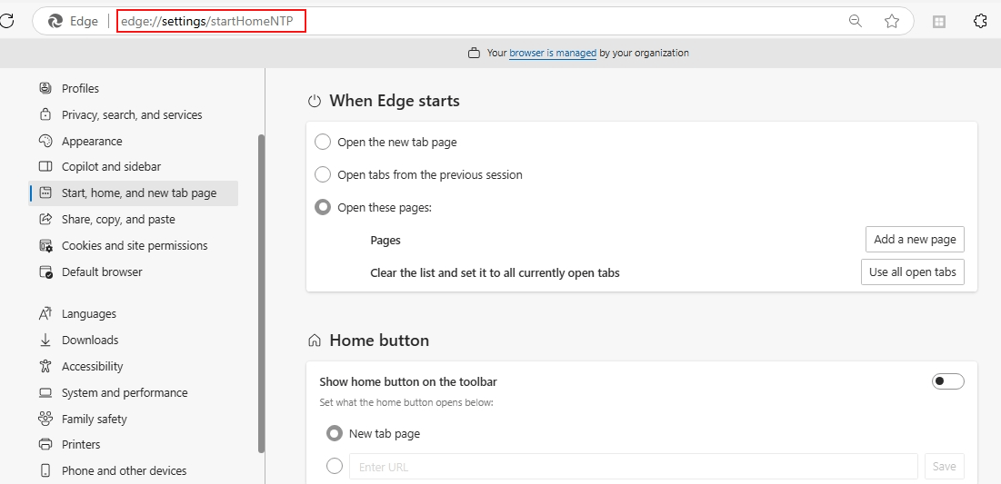 Edge's homepage is missing on my browser. - Microsoft Q&A