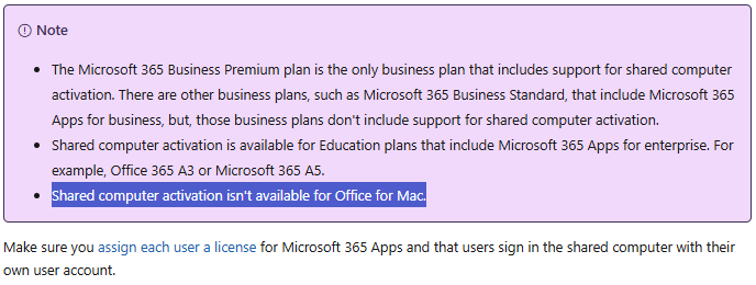 Have to activate Office 365 in each macOS user account in the same Mac? - Microsoft Q&A