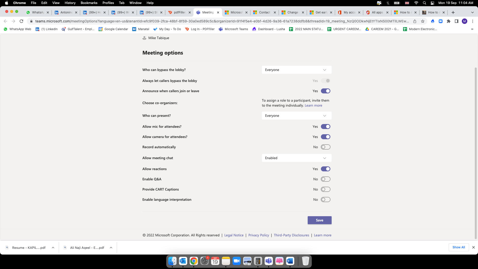 I can't assign a co organizer in Teams - Microsoft Q&A