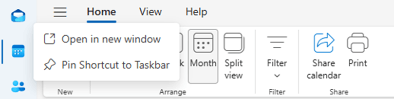 how to pin outlook calendar icon on w11 taskbar? - Microsoft Q&A