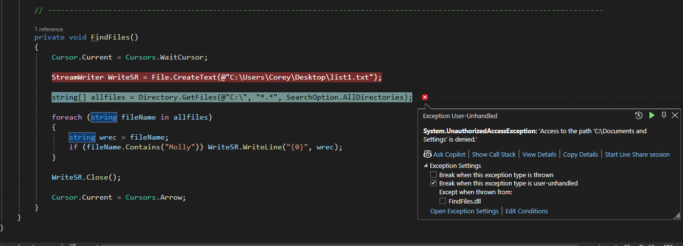 How to use Directory.GetFiles without access denied - Microsoft Q&A