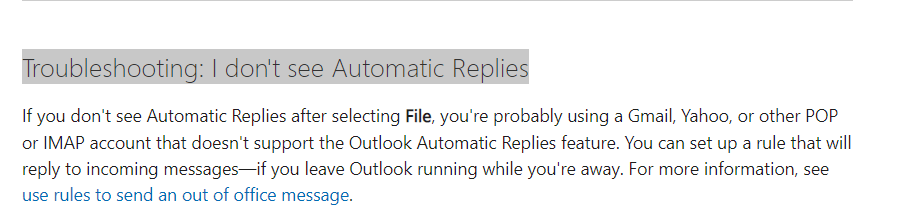 New Outlook APP - Auto reply otption not available - Microsoft Q&A