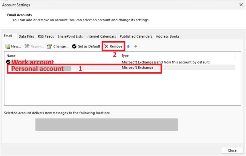 How do i fix personal account to not act like primary account for my ...