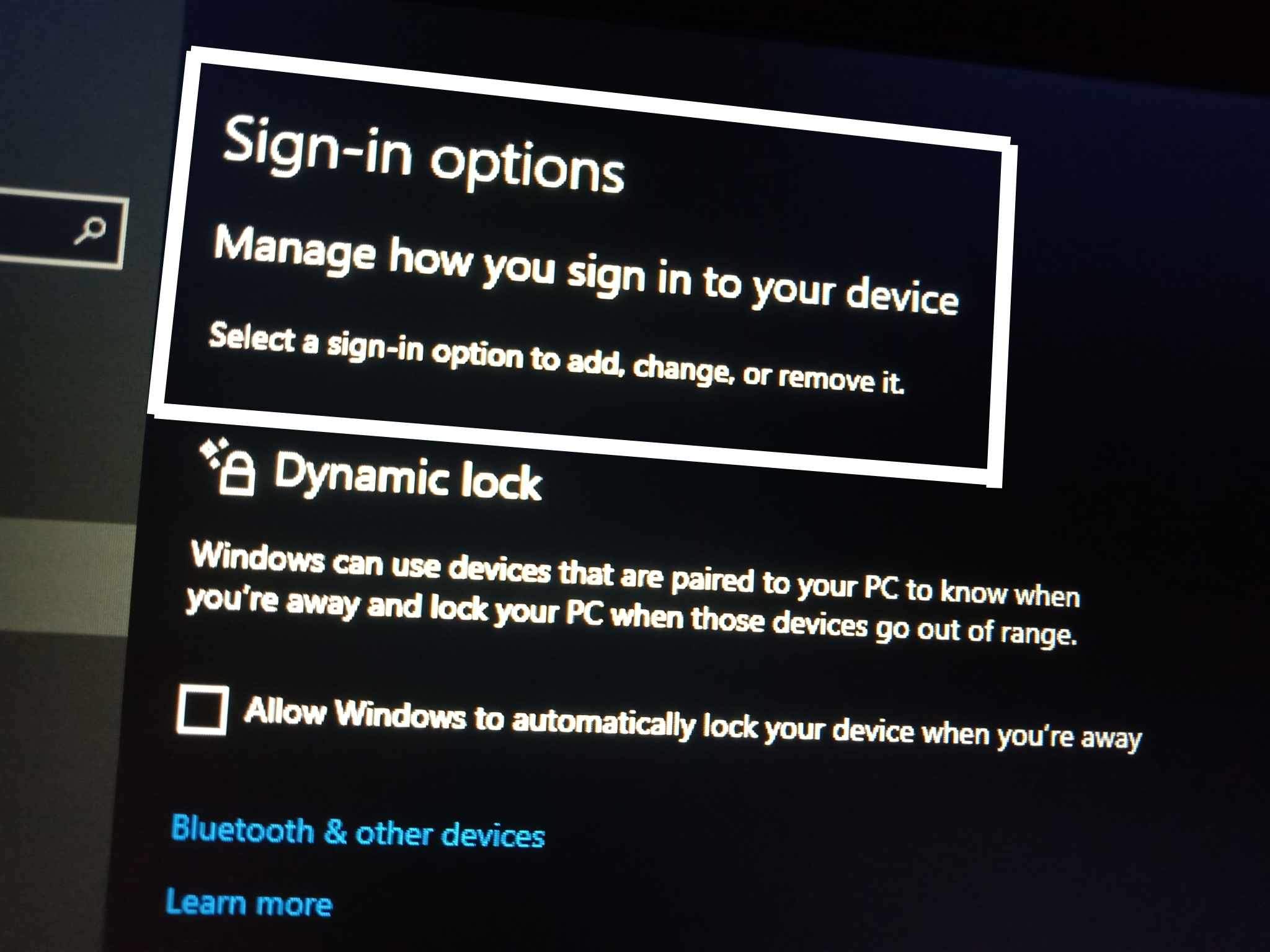 Why can't I see the password option in how to sign-in in my device ...
