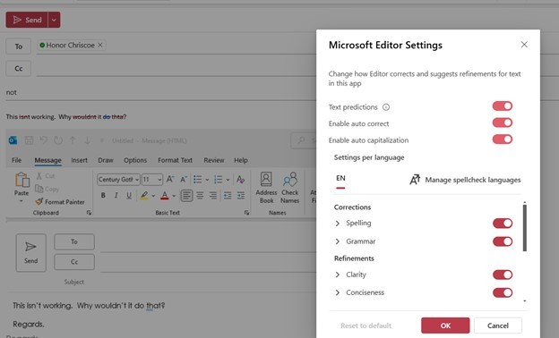 Where is Autocorrect Options in "New" Outlook? - Microsoft Q&A