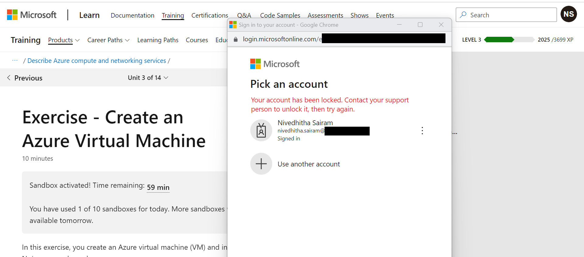 Cannot sign-in to access Azure Cloud Shell learning exercise - Microsoft Q&A