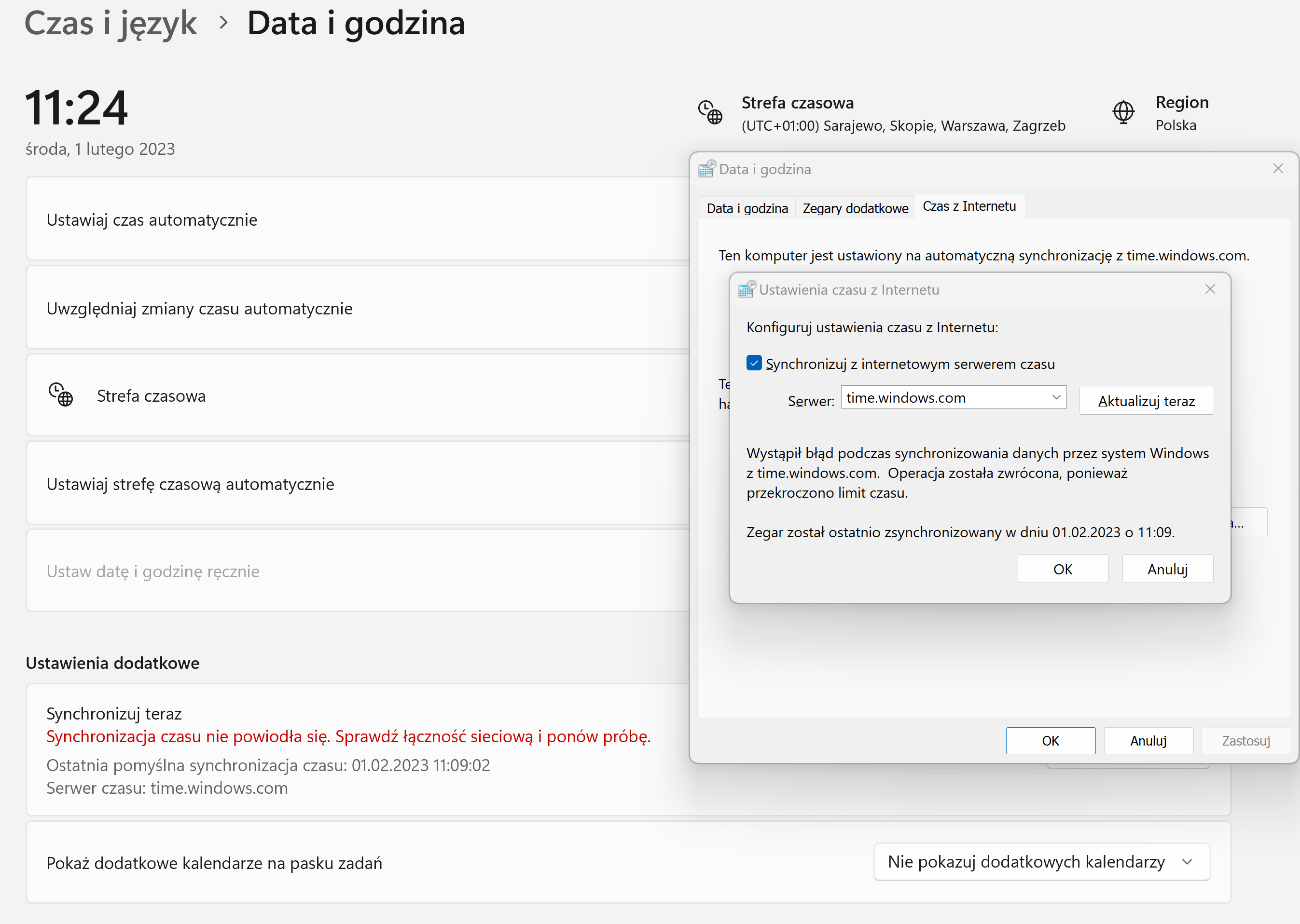 błąd synchronizacji czasu time.windows.com - Microsoft Q&A