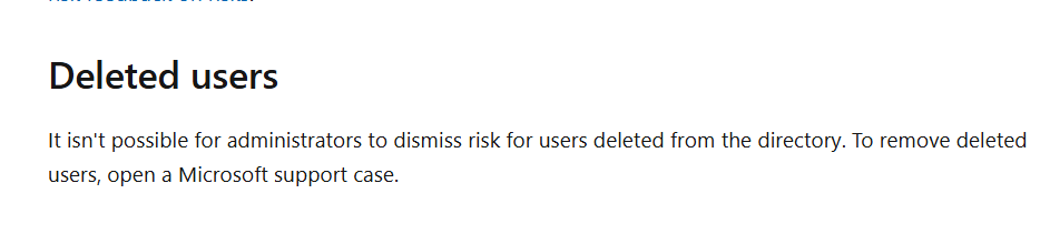 EntraID - Risky Users Record Not Resolving for Deleted User - Microsoft Q&A