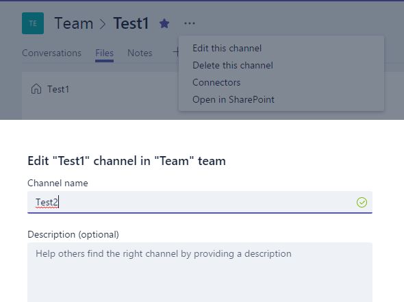 Microsoft Teams rename channel - Microsoft Q&A